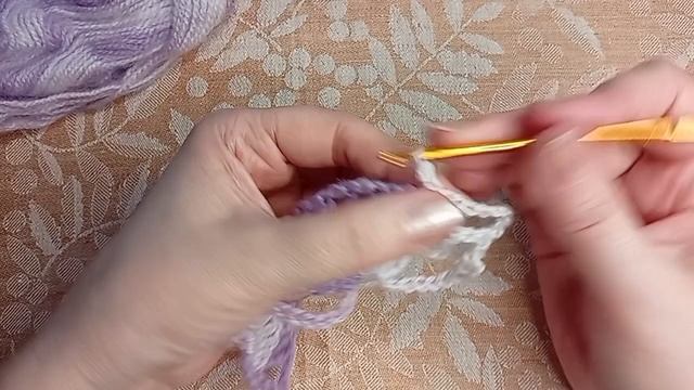 Вяжем вместе узор крючком "Веерочки"