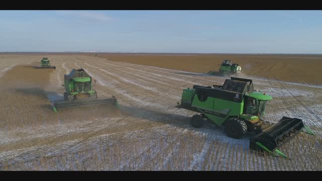 Зерноуборочные комбайны DEUTZ-FAHR на уборке сои