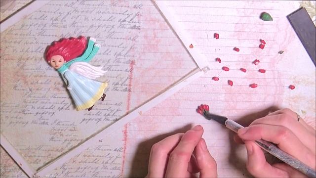 Брошка Ангел из полимерной глины