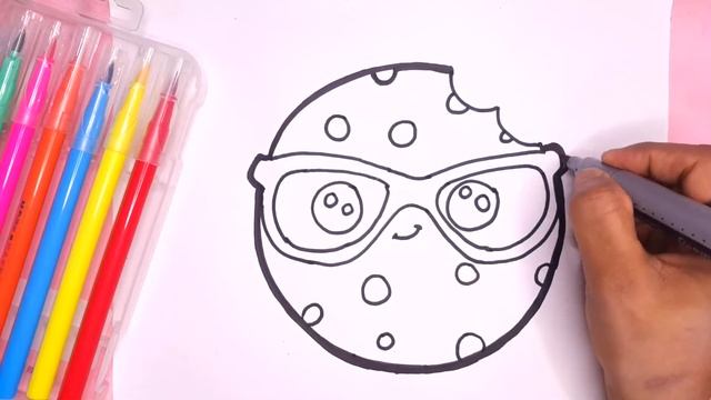 Drawing Cute Cookie For Children | How to draw smart Cookie swirl c ...