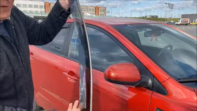 Дефлекторы окон Kia Rio III (Киа Рио 3) седан 2010-2017, ветровики на двери автомобиля, ТТ. Обзор.