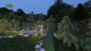 Green Planet. Подольниха. Вечерняя визуализация ландшафтного проекта