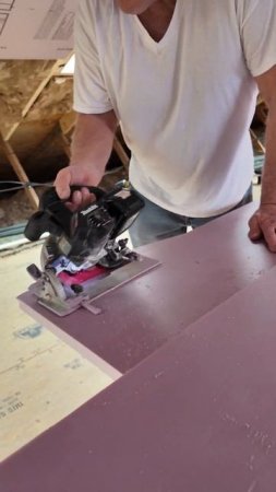 Cutting XPS Foam - The EASY Way! #rigidfoam #xpsfoam #foamcut #carpentry #insulation #carpenter
