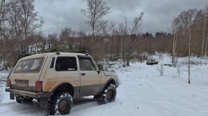 Заброшенная деревня, поездка по зимнему лесу
