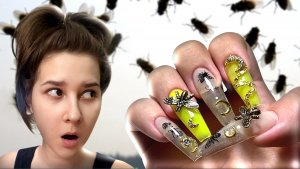 ЧТО У МЕНЯ НА НОГТЯХ ? ПЧЕЛЫ 🐝 или МУХИ 🪰 МАНИКЮР САМОЙ СЕБЕ + стемпинг