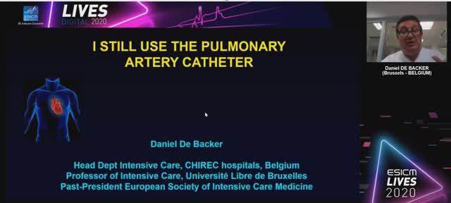 I still use the PA catheter Daniel De Backer 2020