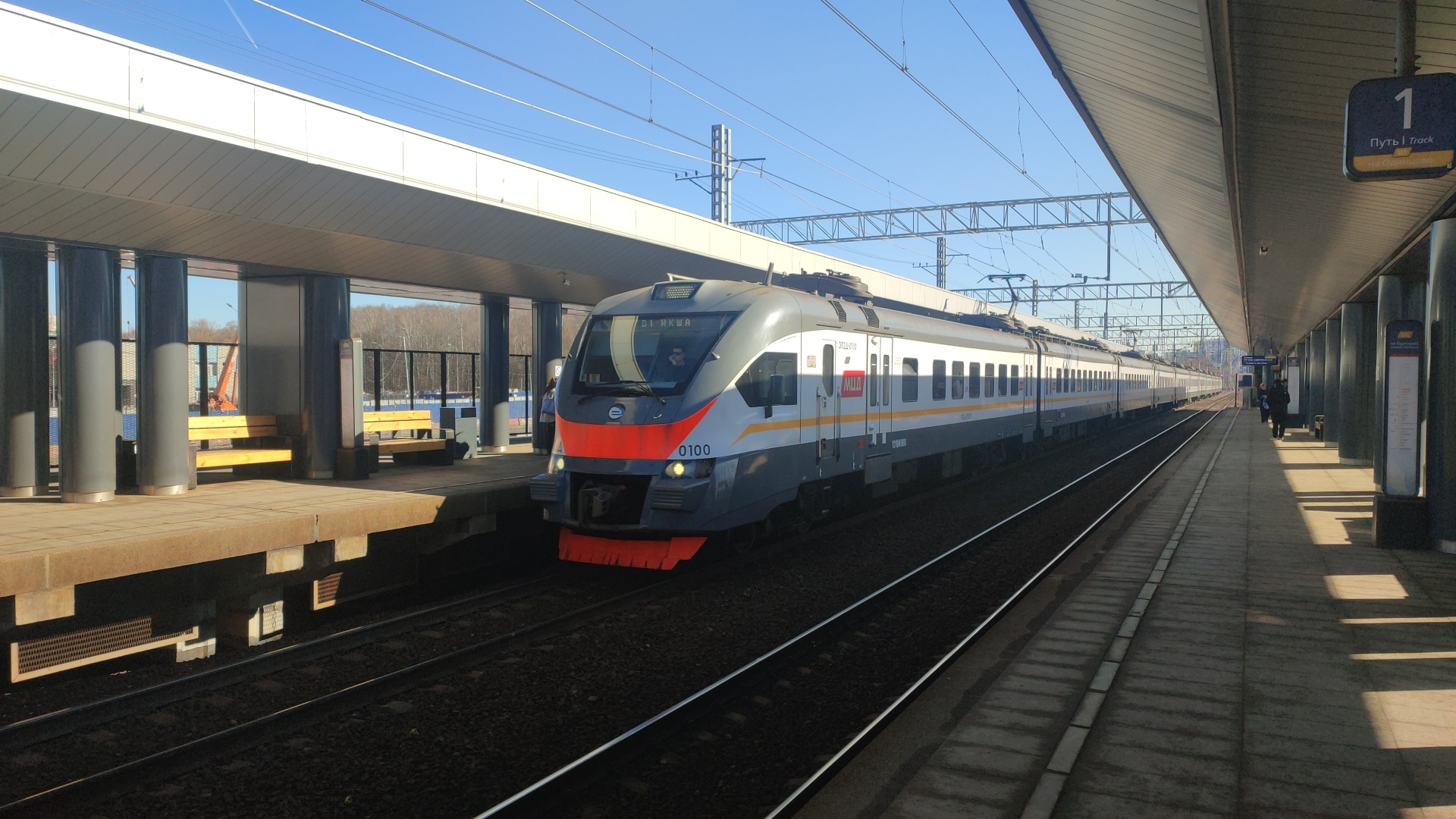 Электропоезд ЭП2Д-0100 на станции Лианозово МЦД-1 | 09.03.2025 г.