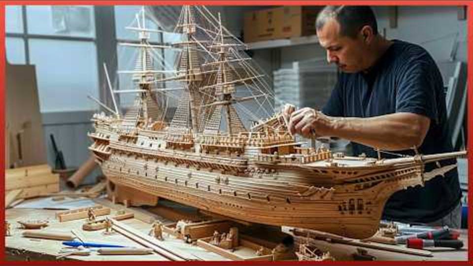 Человек строит НАСТОЯЩИЕ корабли, но только в масштабе до мельчайших деталей