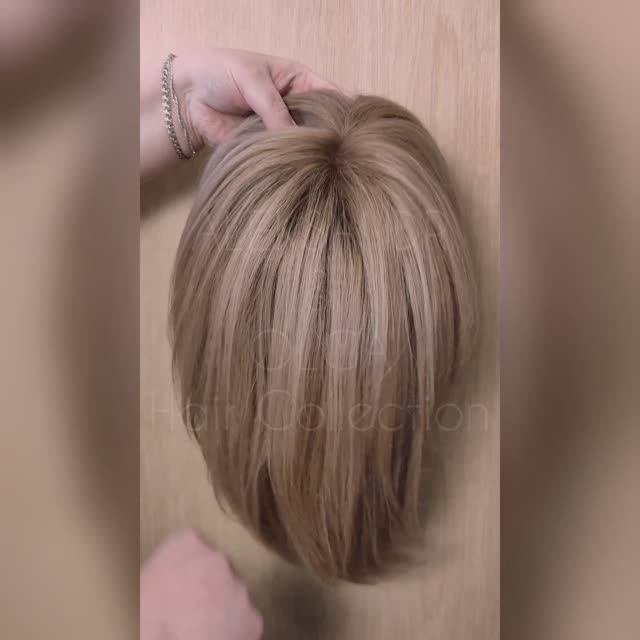 Полупарик combo - на моно (с имитацией кожи головы) #полупарик #натуральныйпарик #изделияизволос