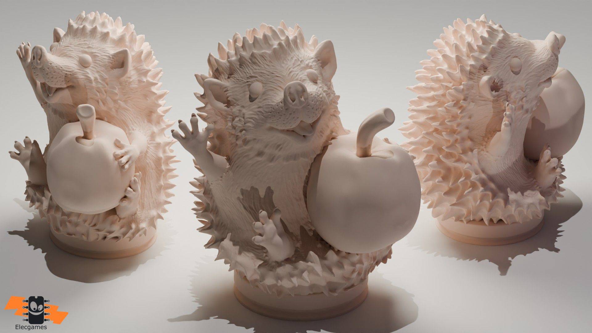 3D моделирование статуэтки ёжика