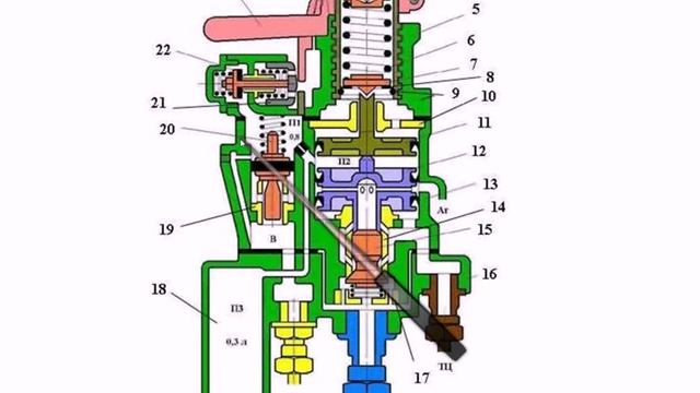 Кран вспомогательного тормоза №254 (работа в качестве повторителя)