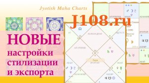 Новые настройки стилизации и экспорта в программе | Программа для расчета гороскопов по Джйотиш