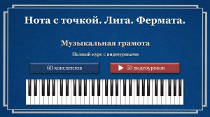 Нота с точкой.  Лига. Фермата.