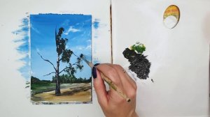 Как нарисовать березу гуашью