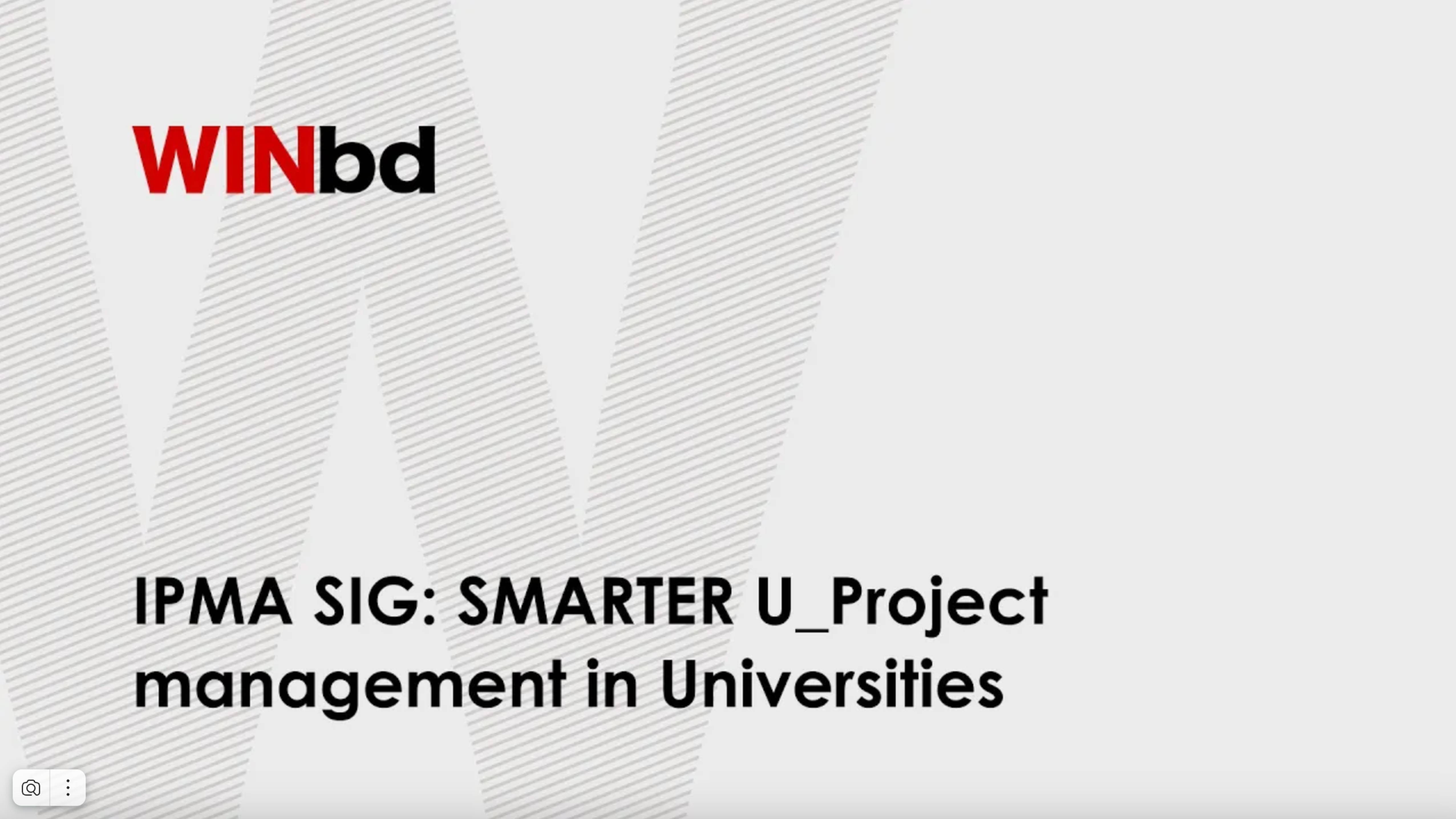 IPMA SIG: SMARTER U _ Project management in Universities