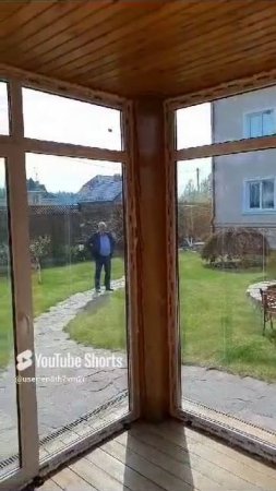 Остекление веранды пластиковыми окнами с ламинацией вид изнутри
