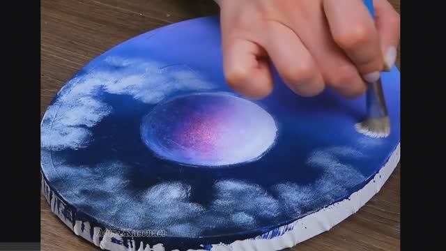 Акрил. Пейзаж - остров｜ ASMR