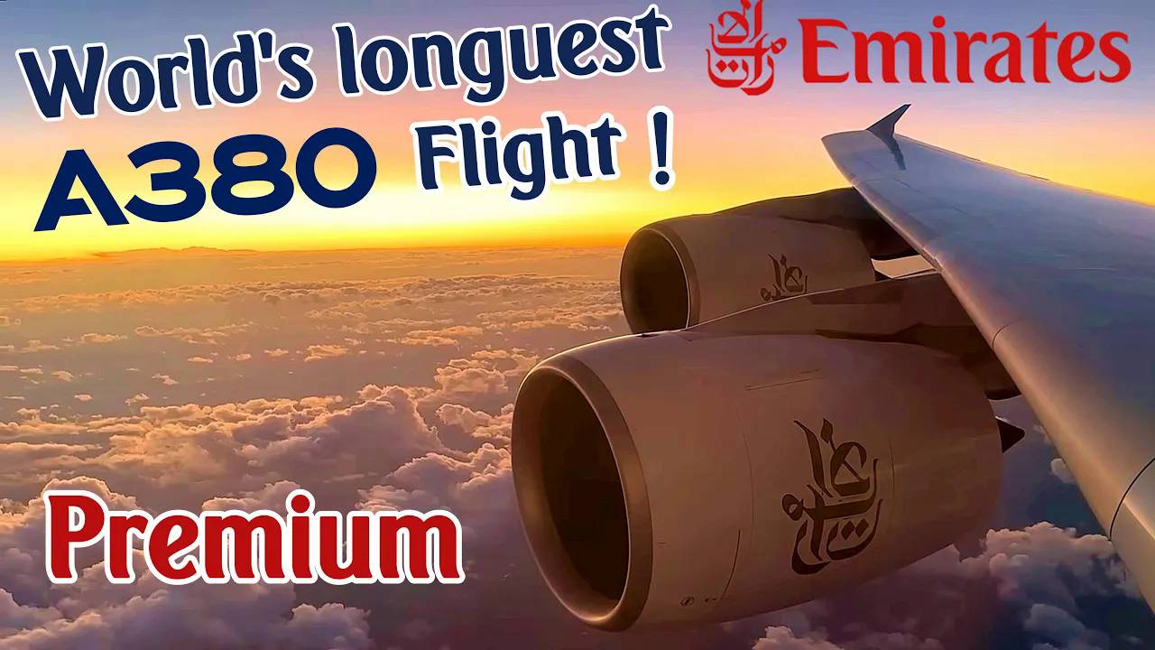 17 hours non-stop flight !  Dubai - Auckland  Emirates Airbus A380 - Premium Eco [Flight Report]