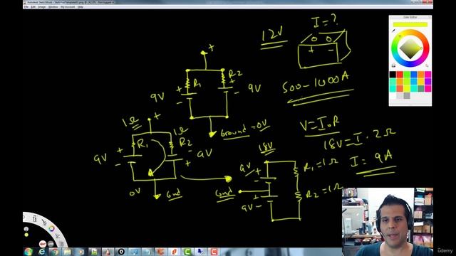 2-08. Series and Parallel Batteries and Circuit Analysis Teaser