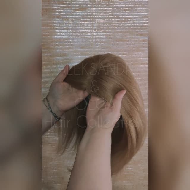 ПАРИК комбинированный - на моно (с имитацией кожи головы) #натуральныйпарик #изделияизволос #постиж
