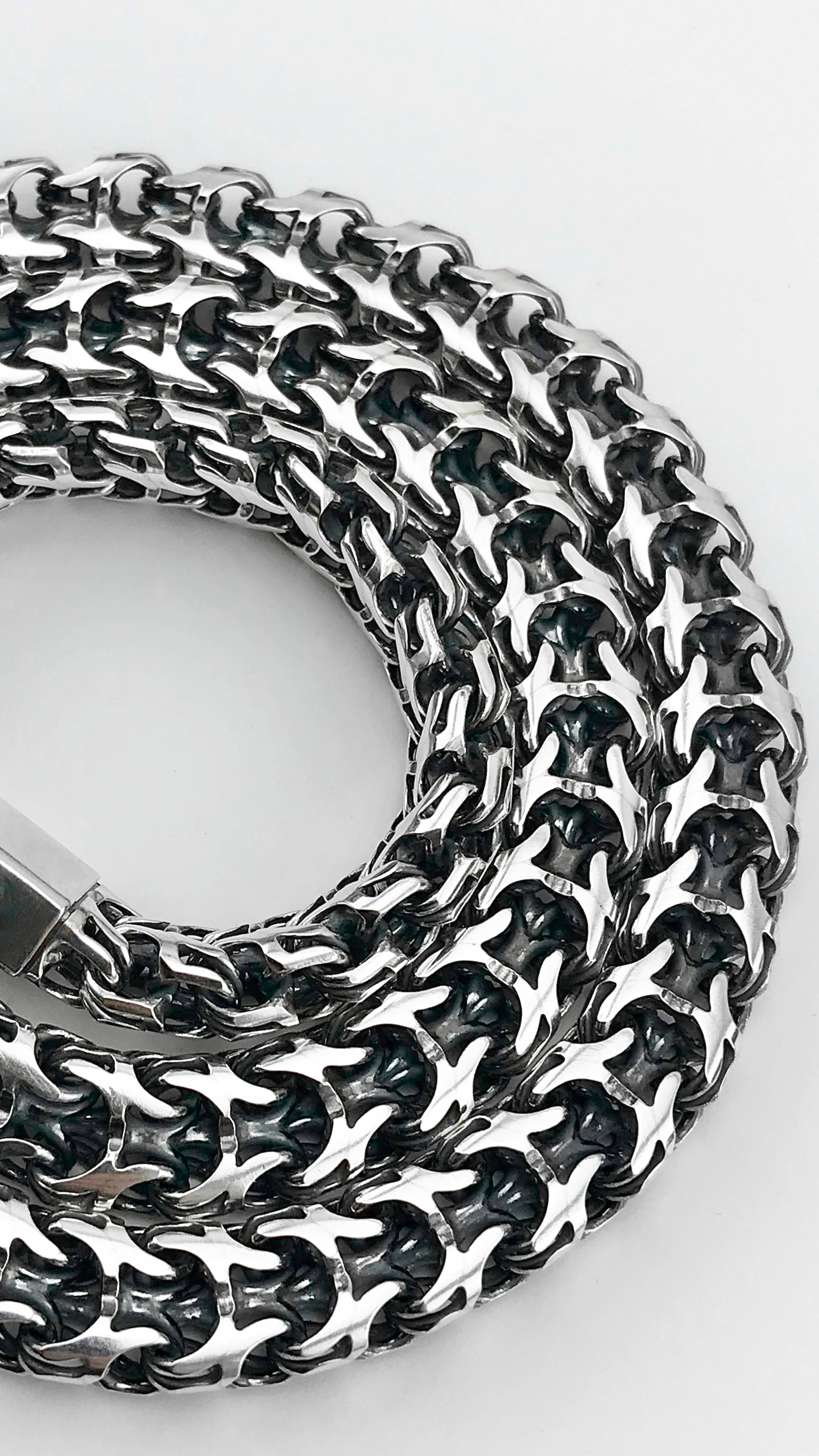 Серебряная цепь Рамзес, ширина 11,8 мм. 50, 55, 60, 65 см. Замок - коробка.