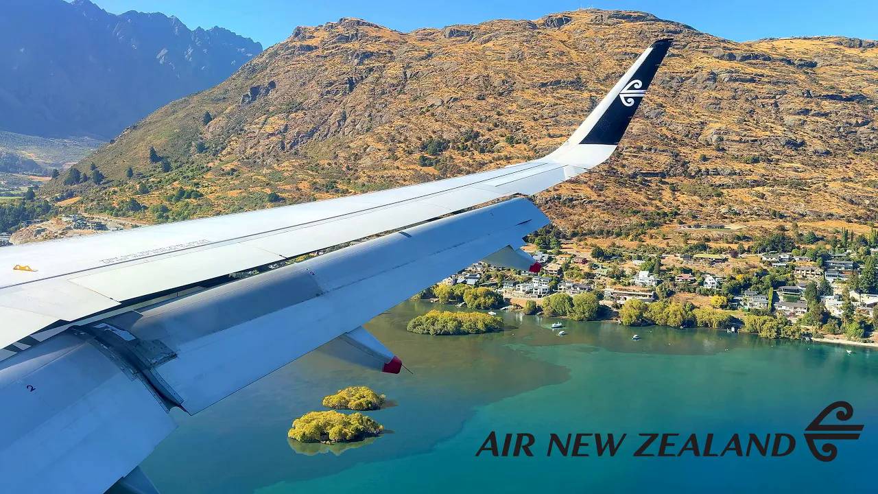 World's most beautiful landing !  Queenstown ZQN from Wellington WLG, Air New Zealand Airbus A320