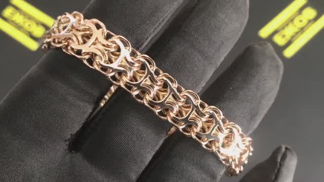 арт. А0229 Золотой браслет РАМЗЕС 22 см с замком коробка