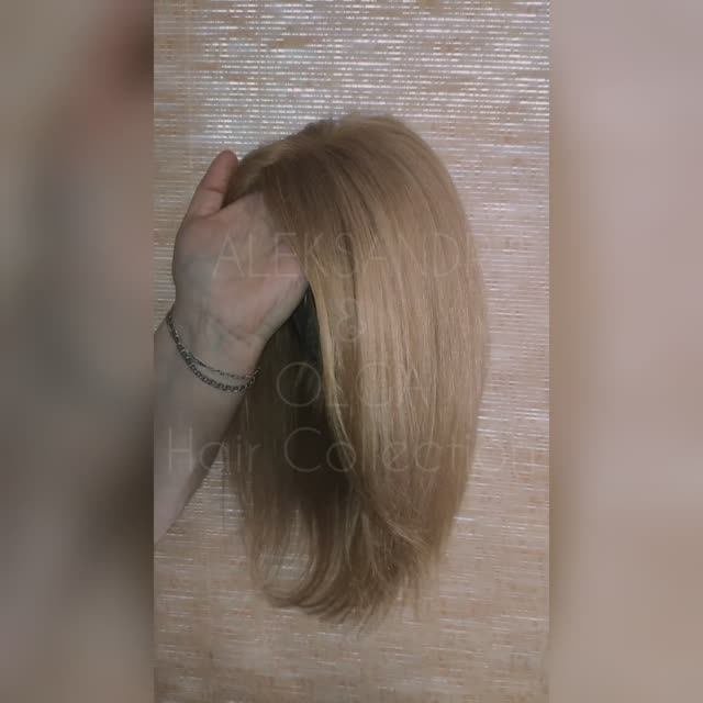 ПАРИК комбинированный - на моно (с имитацией кожи головы) #натуральныйпарик #изделияизволос #постиж