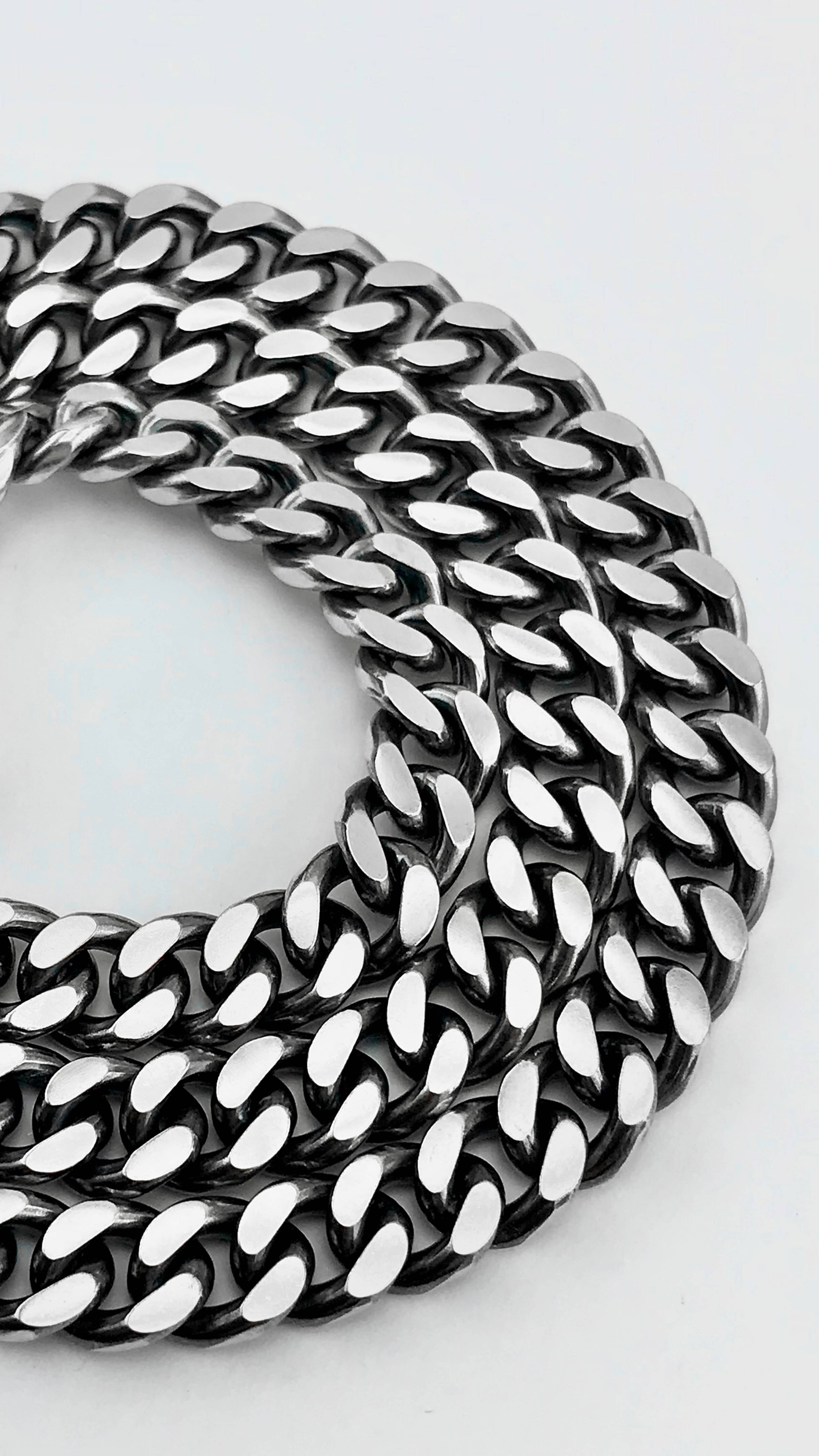 Серебряная цепь Панцирь, ширина 9,5 мм. 50, 55, 60, 65 см. Замок-коробка.