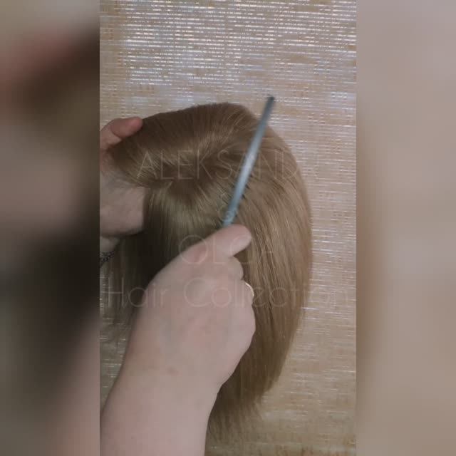 ПАРИК комбинированный - на моно (с имитацией кожи головы) #натуральныйпарик #изделияизволос #постиж