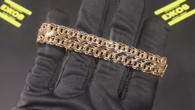 арт. А0231 Золотой браслет ДВОЙНОЙ БИСМАРК 21 см