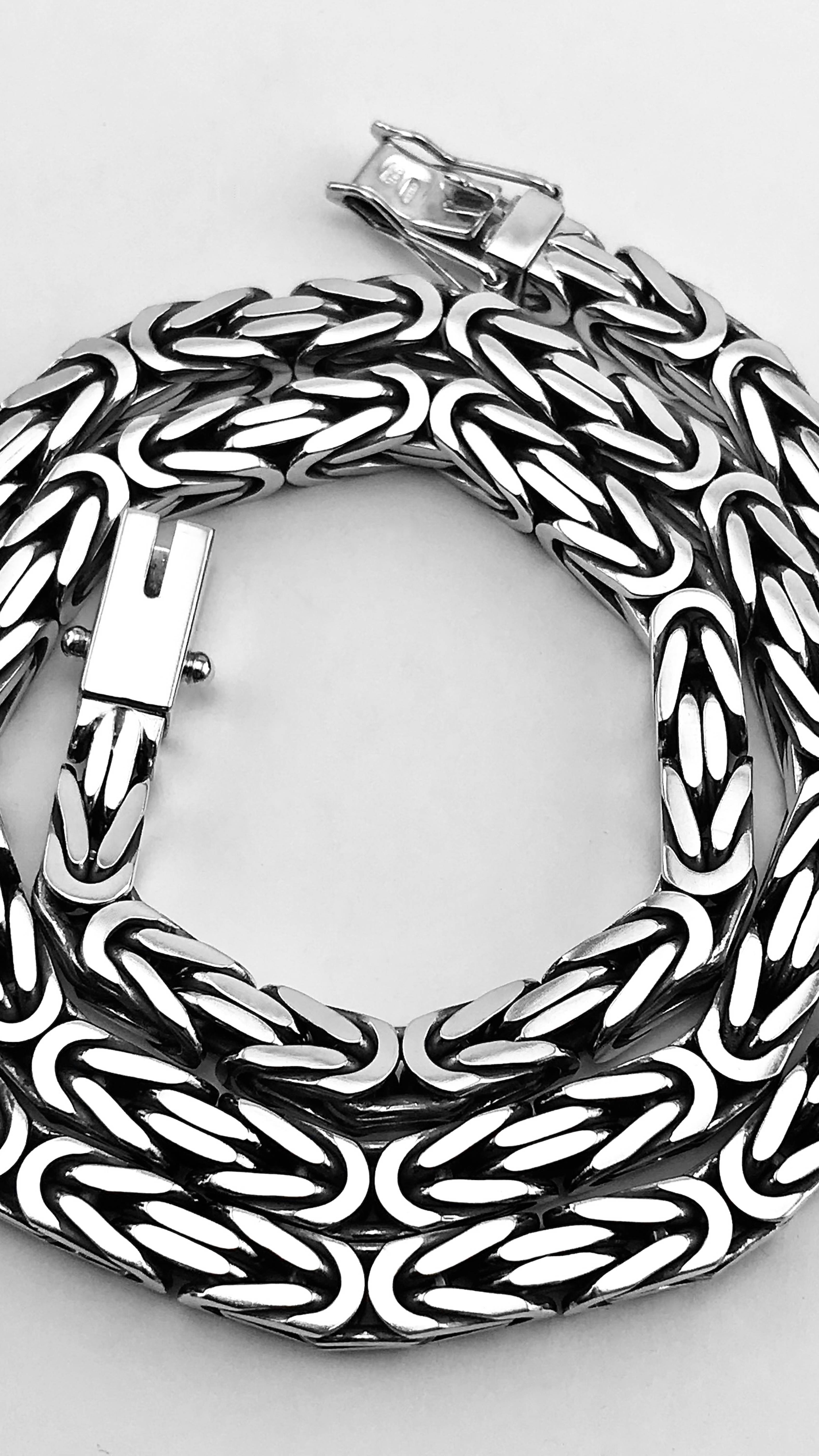 Серебряная цепь Кардинал квадрат, лисий хвост, ширина 9 мм. 50, 55, 60, 65 см. Замок-коробка.