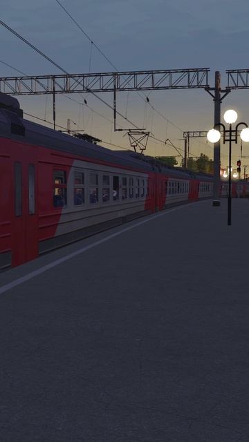 Trainz 22, «ЭД4М-0423 прибывает на станцию Санкт-Петербург-Витебское»