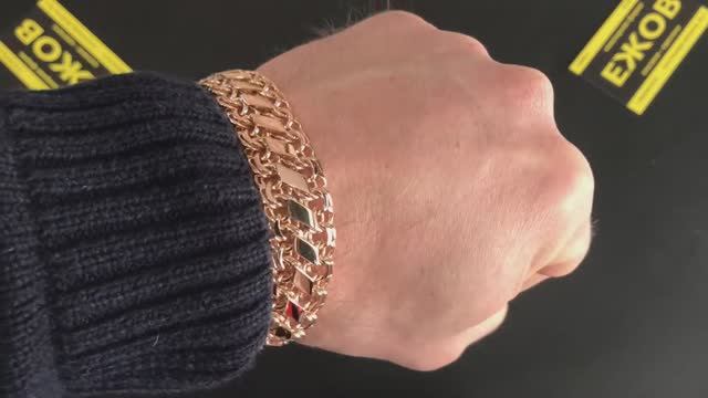 арт. А0215 Золотой браслет ДВОЙНОЙ БИСМАРК 22 см