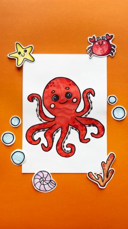 🐙🎨 Рисуем осьминога – сможешь повторить этот рисунок?🤔
