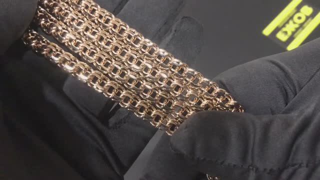 арт. А0214 Золотая цепочка Бисмарк 60см ширина 7 мм