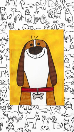 🎨🐶 Учимся рисовать веселую собачку! Попробуй сам!
