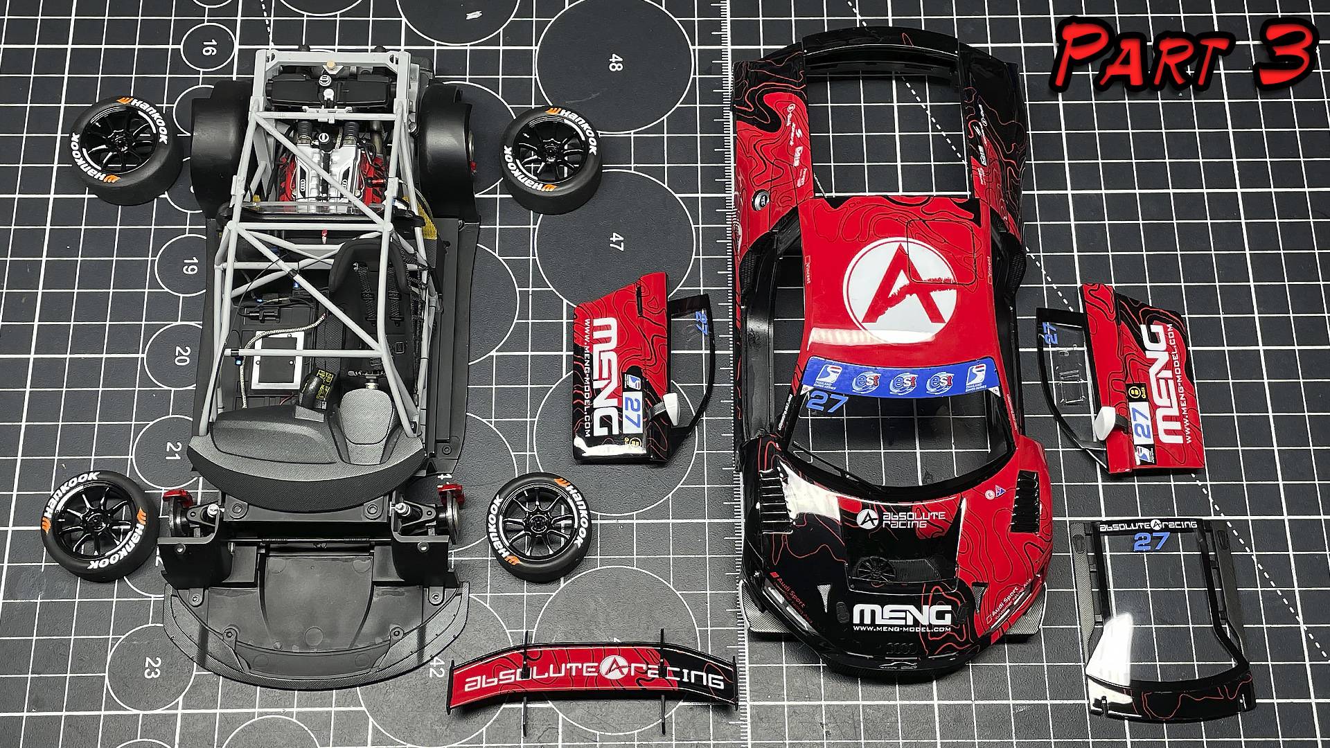MENG 1/24 Audi R8 LMS GT3 EVO2 (CS-009) Часть 3