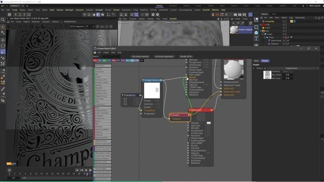 C4. Material Creation of red wine label