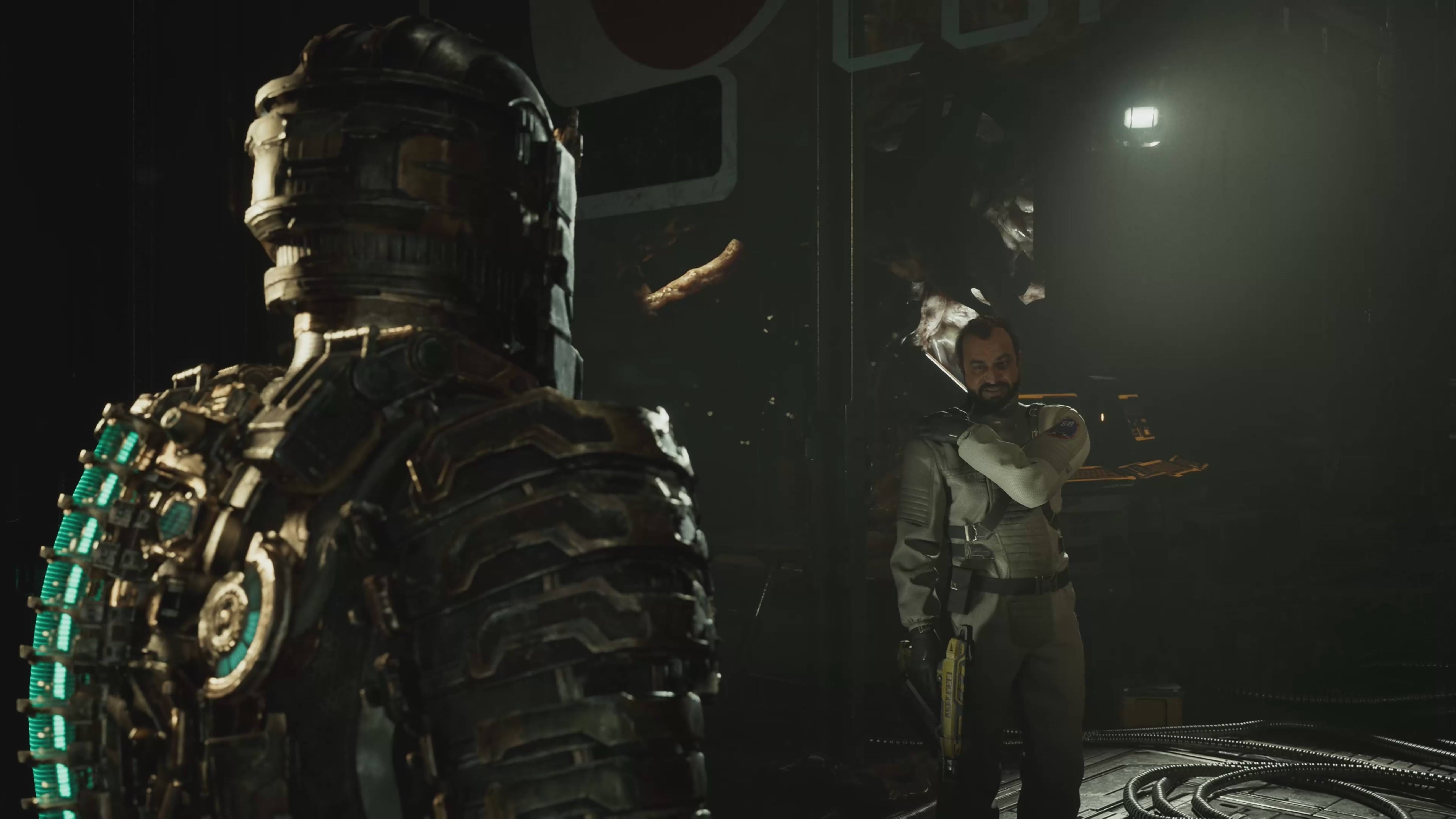 Dead Space Remake Part13. Планы доктора Мерсера. Побег от охотника и некроморфы. Видения Айзека.