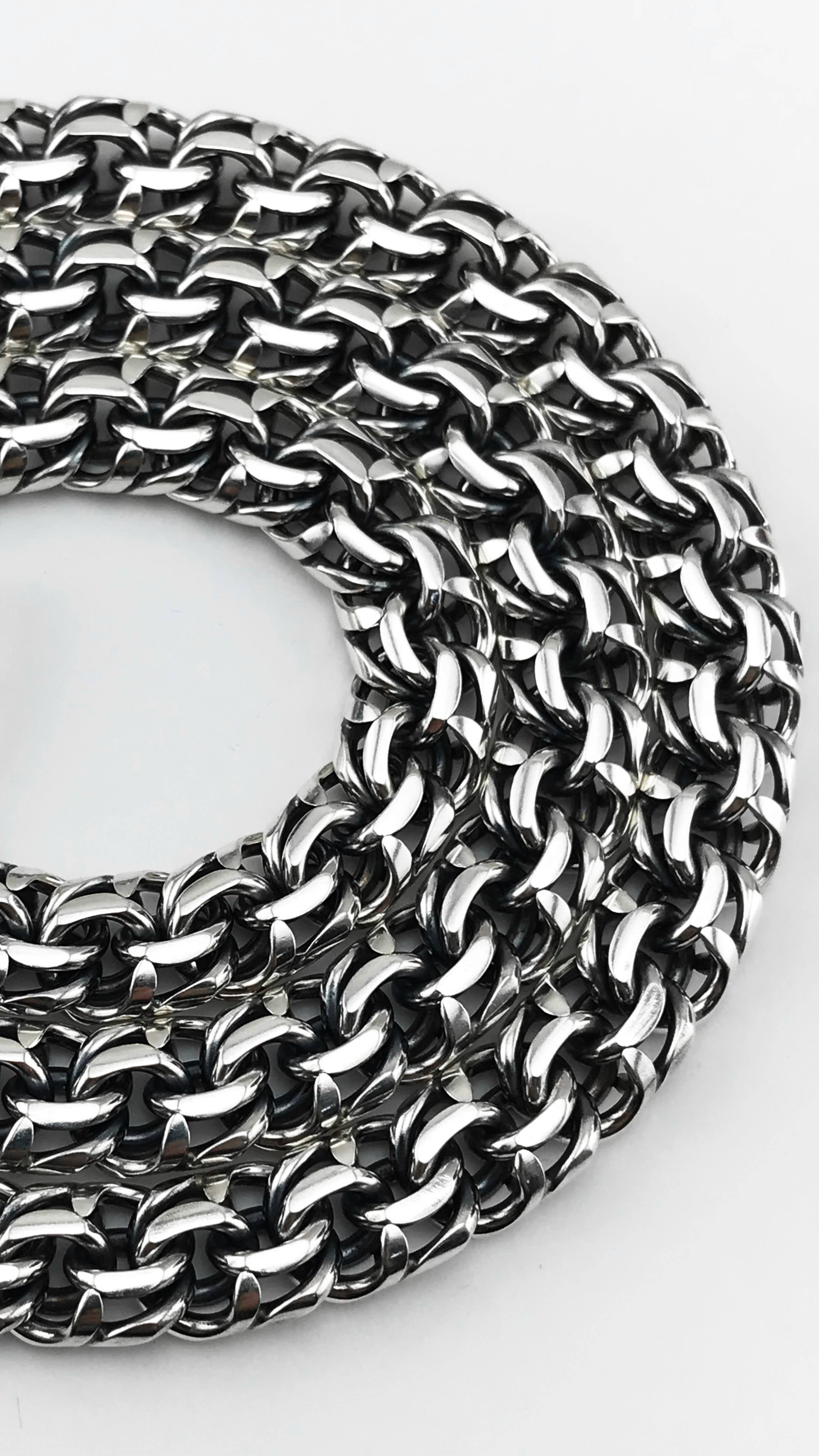 Серебряная цепь Бисмарк 925 проба чернение