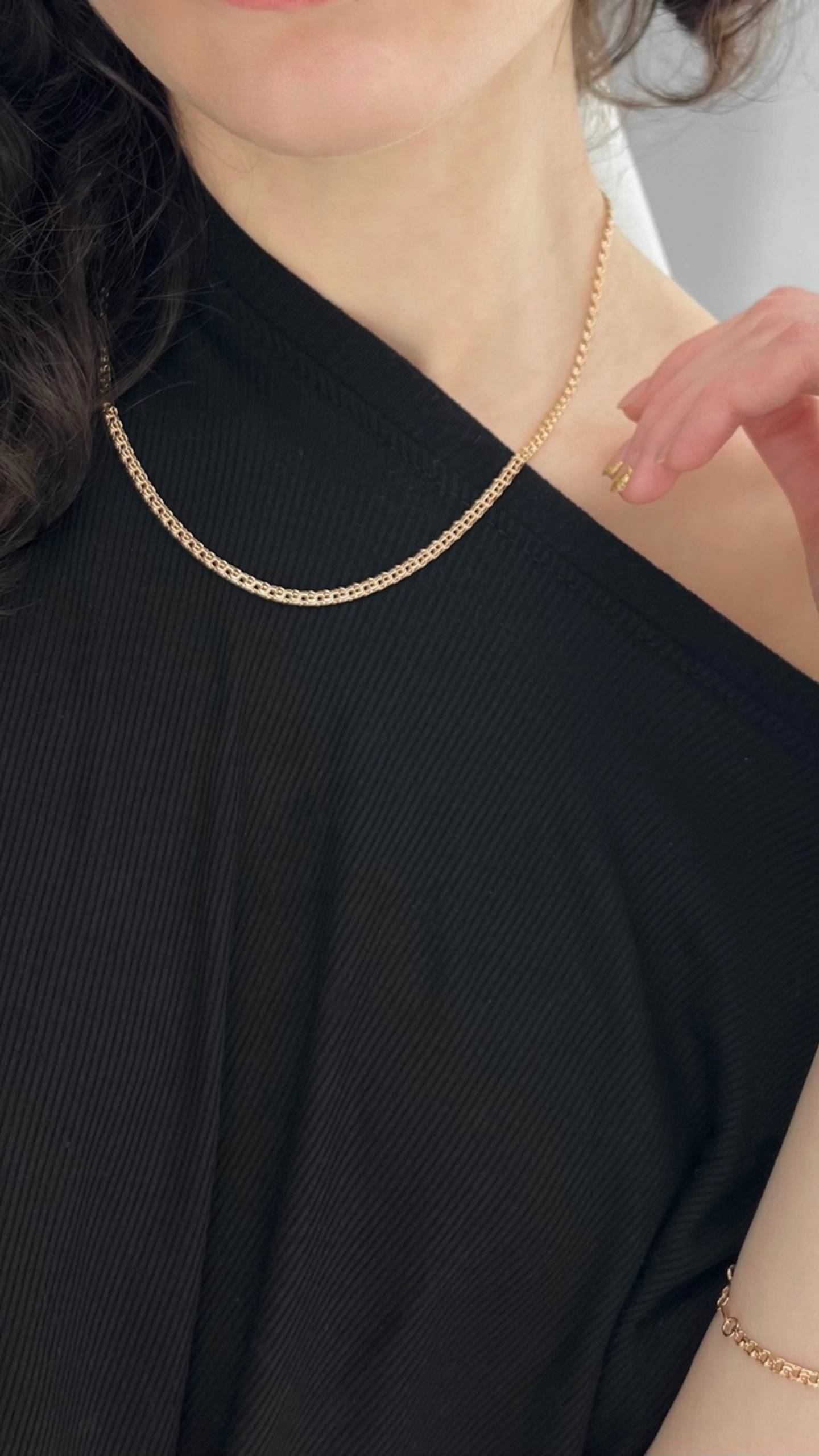 Золотая цепь Бисмарк 9 грамм с замком карабин проба 585