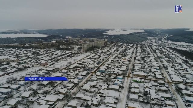 Рыбница зимой с высоты птичьего полёта