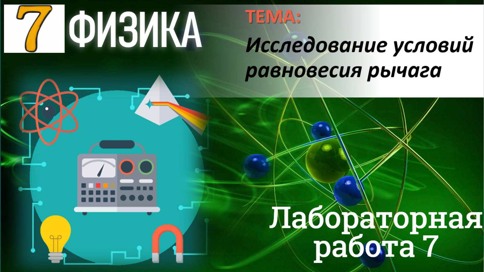 Физика 7 класс Лабораторная работа 7 Исследование условий равновесия рычага