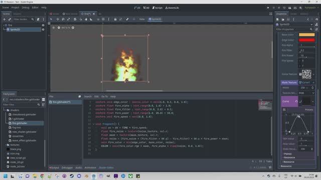Godot 4：шейдер Огонь (учебник)