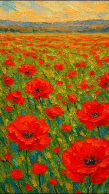 «Огромное поле с маками» (Стиль картины: импрессионизм) #178
