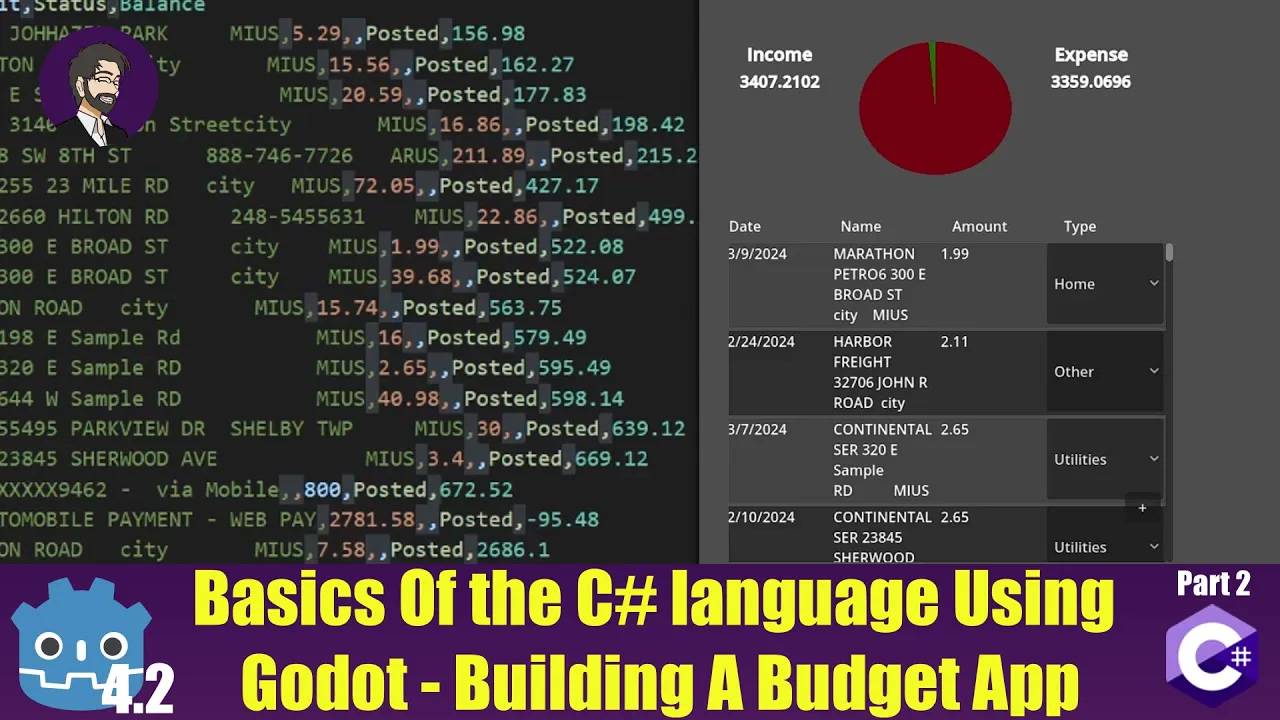 Creating A Budget app With Godot 4! C# Basics Part 2
