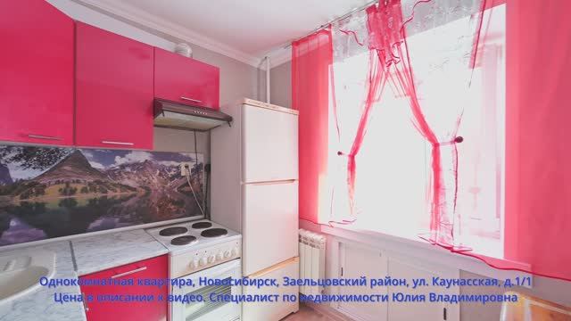 Однокомнатная квартира, Новосибирск, Заельцовский район, ул. Каунасская, д.1/1