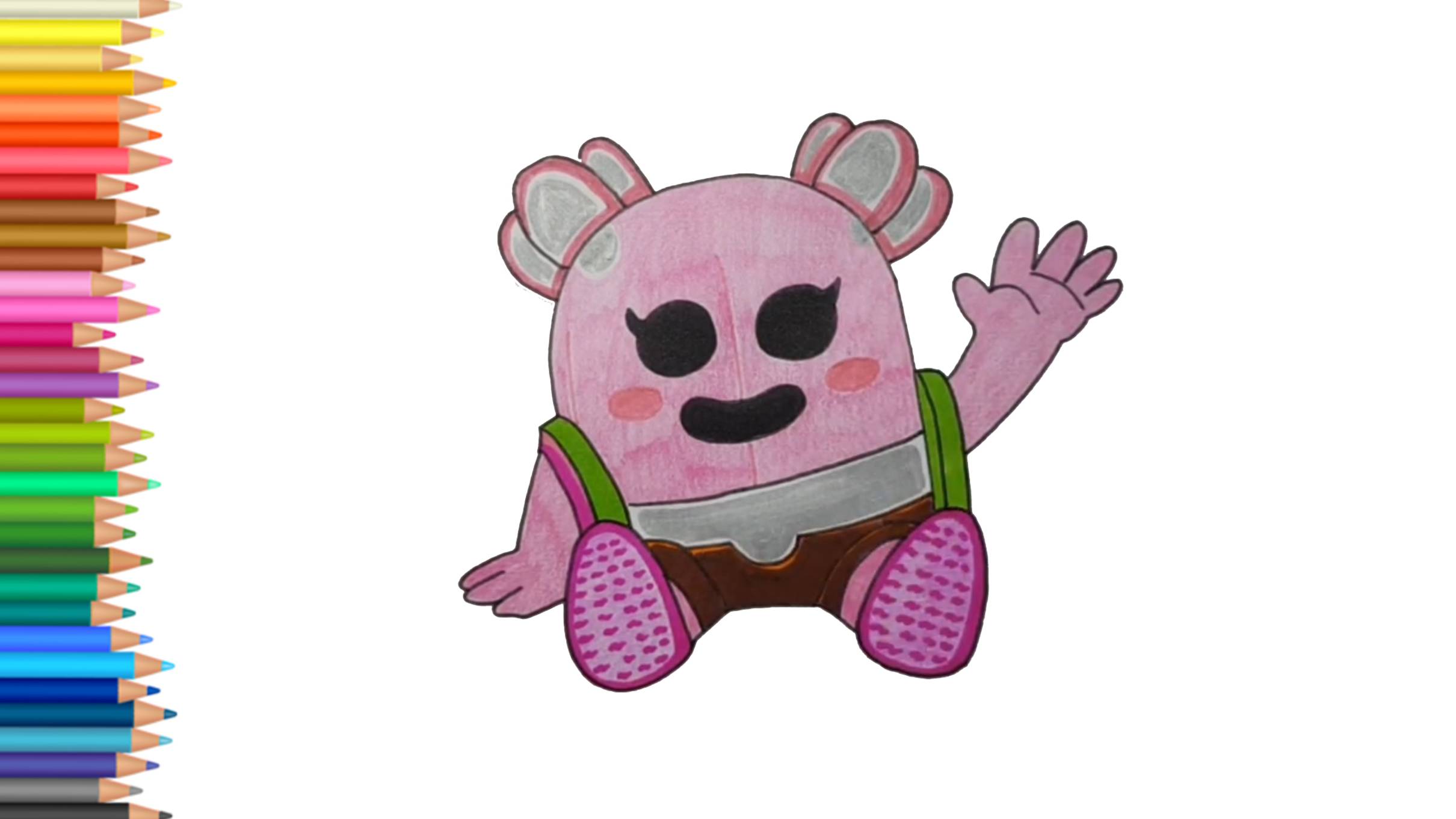 Как нарисовать Спайка Сакура скин из Бравл Старс 🌸