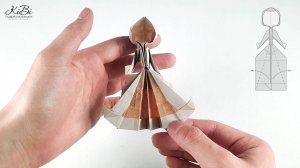 Русская сказочная фигурка девочки в платье  из бумаги своими руками